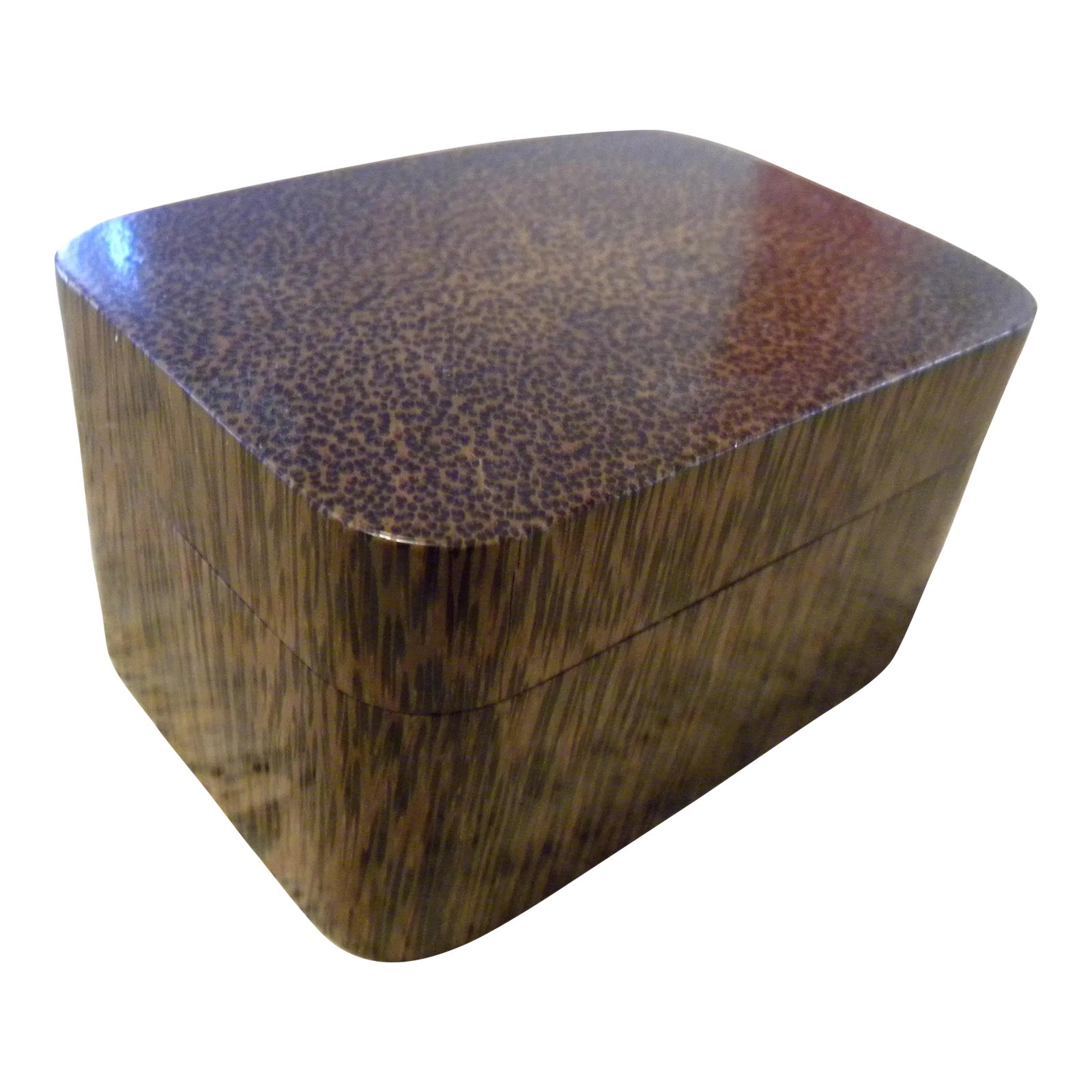 1990s Rectangular Palm Wood Trinket Box | Chairish