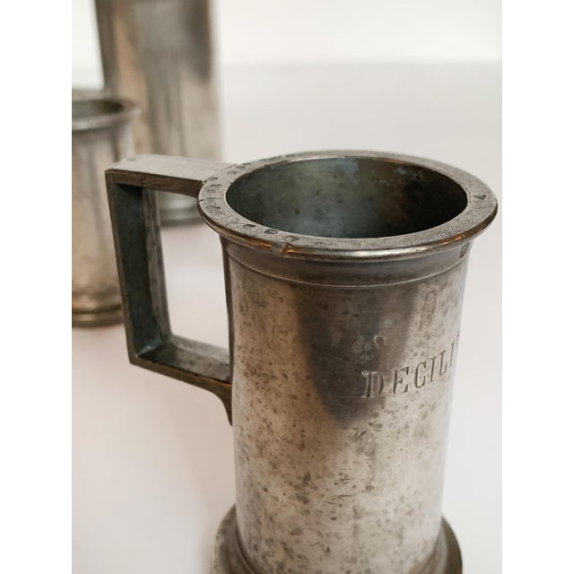 Antique & Vintage Pewter Measuring Cups - A Set of 9 | Chairish