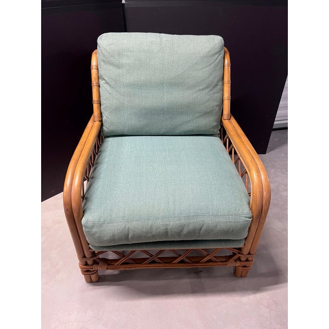 Pair of Ficks Reed 1994 Rattan Lattice Club Chairs | Chairish