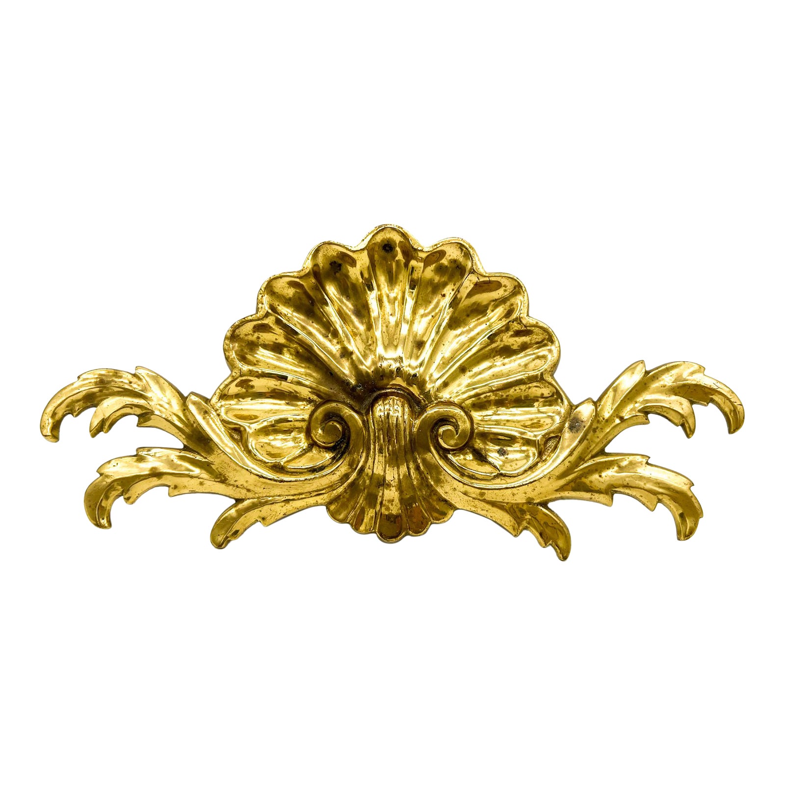 Vintage Rococo Brass Shell Pediment – French Provincial Wall Decor ...