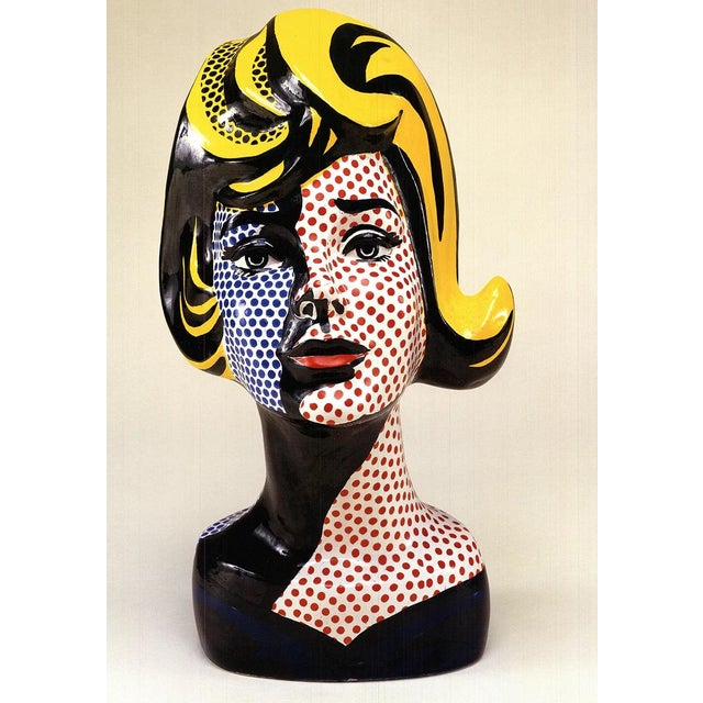 1990 Roy Lichtenstein Head With Blue Shadow Lithograph Poster | Chairish
