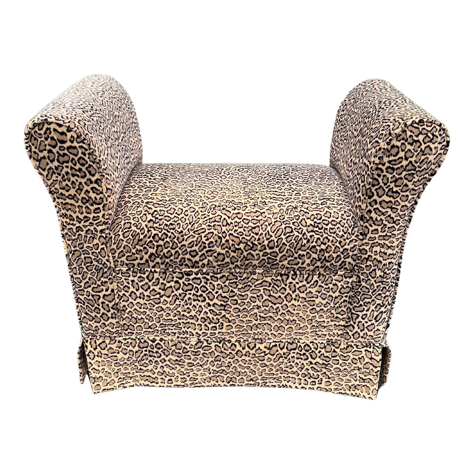 Leopard Patterned Upholstered Bench | Chairish