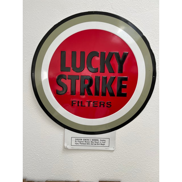 Original Vintage Metal Embossed Lucky Strike Promotional Signage 1970’s ...