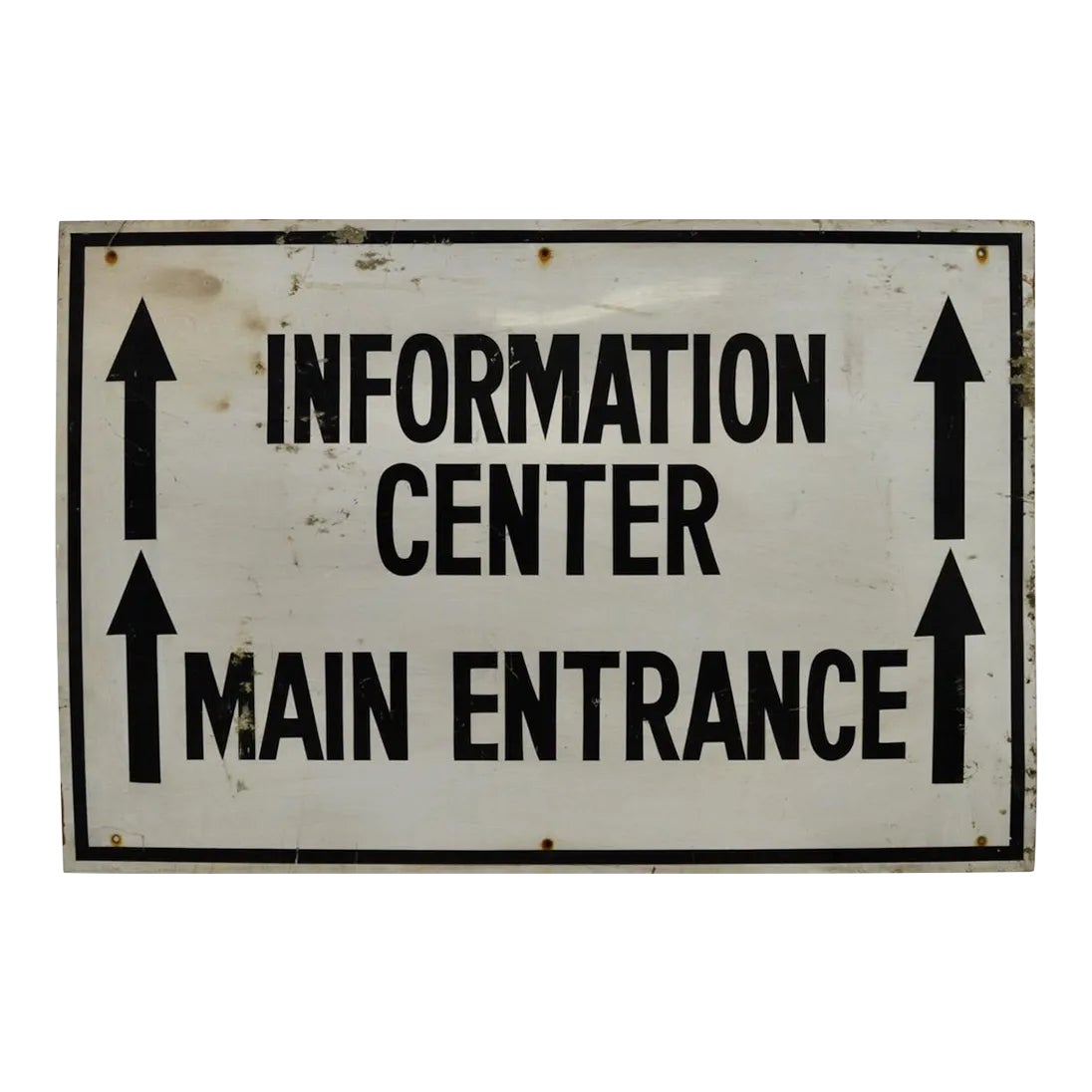 Vintage Information Sign - 1940's Hand Painted, Metal 3'x2' | Chairish