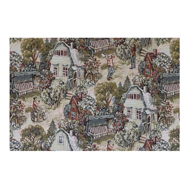 Country Life Upholstery Drapery Tapestry Toile Heavy Weight Fabric- 1 ...