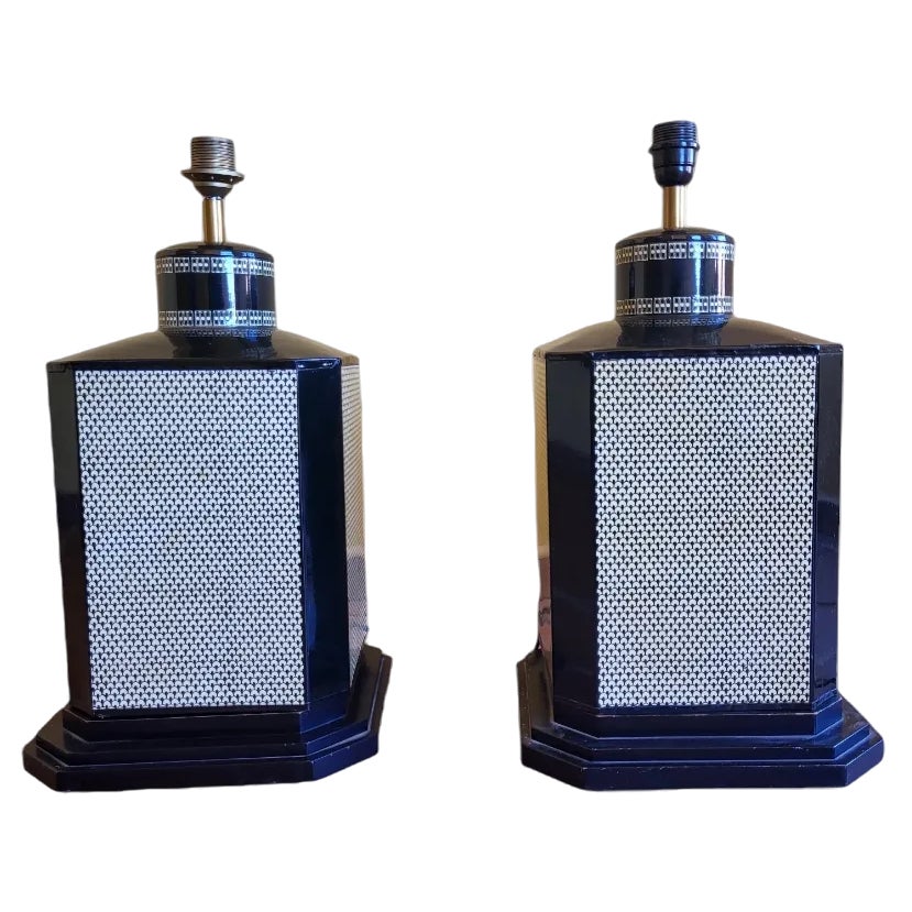 Vintage Metal Desktop Lamps in Black, 1980s, Set of 2 | Chairish