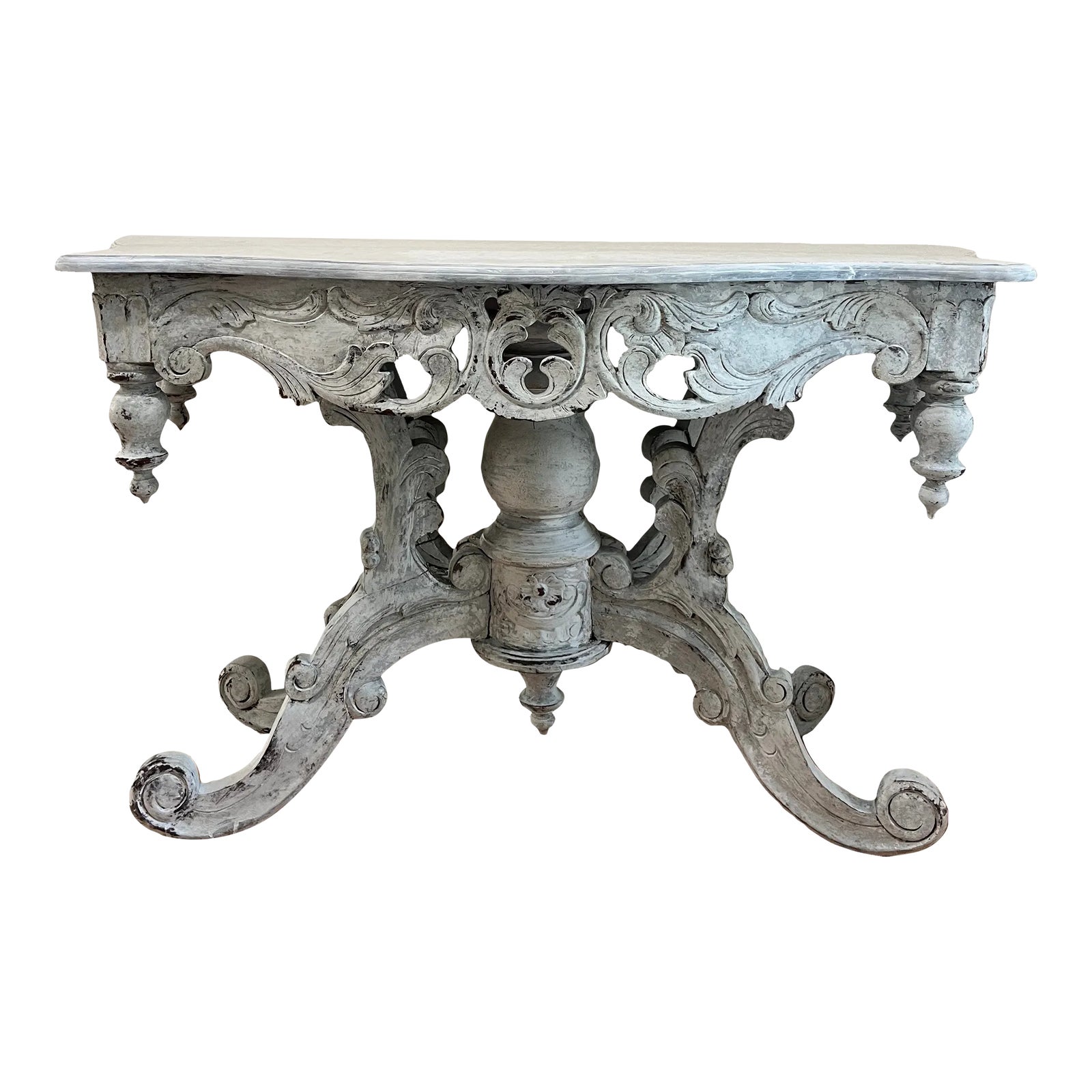 Rococo Style Italian Painted Entry Table | Chairish