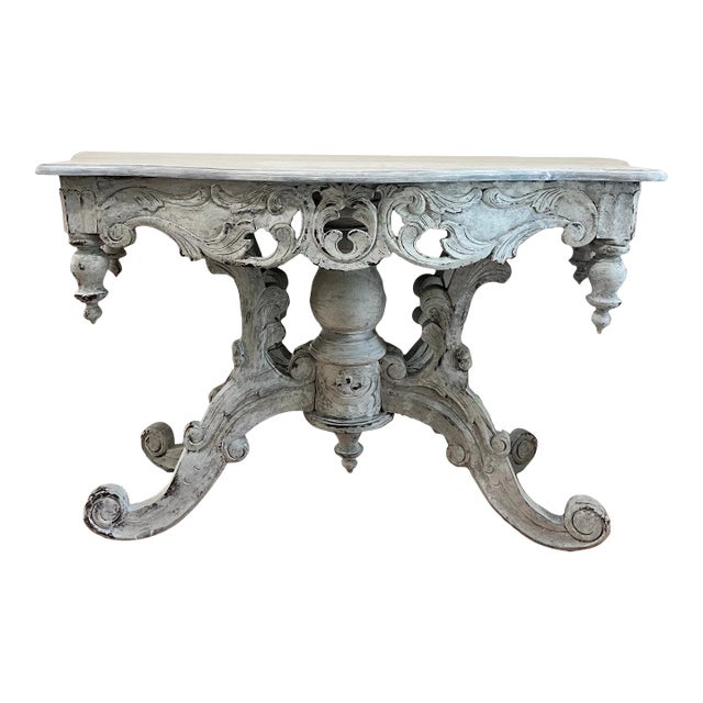 Rococo Style Italian Painted Entry Table | Chairish
