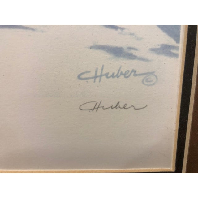 Vintage Lithograph of Three Geese Walking in the Snow, Brown Framed ...