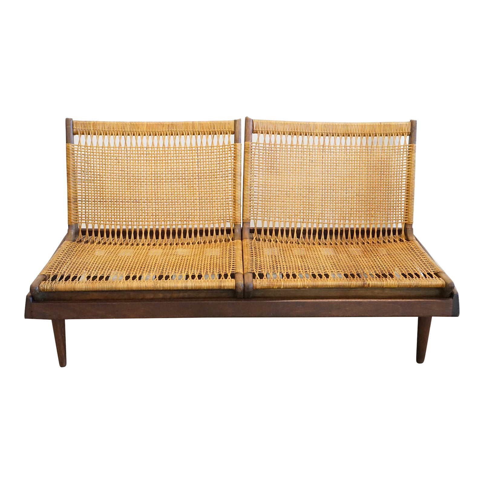 Mid-Century Danish Teak Settee by Hans Olsen | Chairish