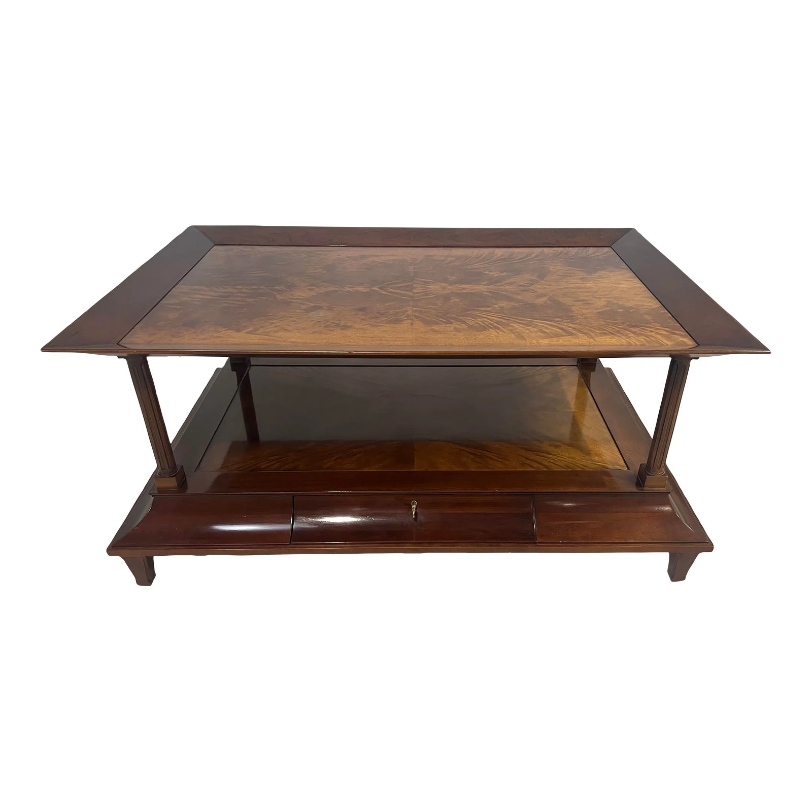 Baker Furniture Flame Mahogany Coffee Table | Chairish
