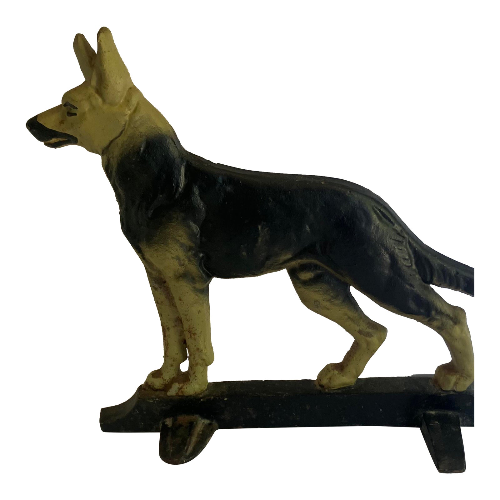 Victorian Cast Iron Metal German Shepherd Dog Doorstop | Chairish