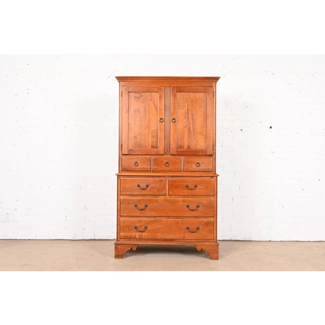 Ethan Allen Georgian English Country Solid Birch Highboy Dresser or ...