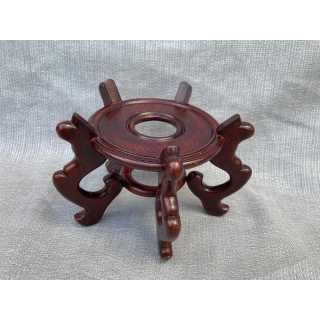 Vintage Rosewood Vase Jar Stand | Chairish