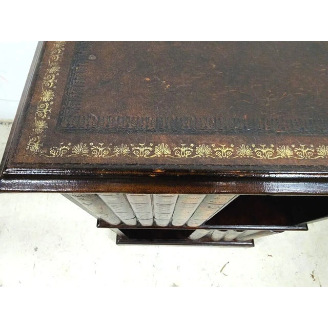Tooled Leather Faux Book Nightstand Side Table by Maitland Smith | Chairish