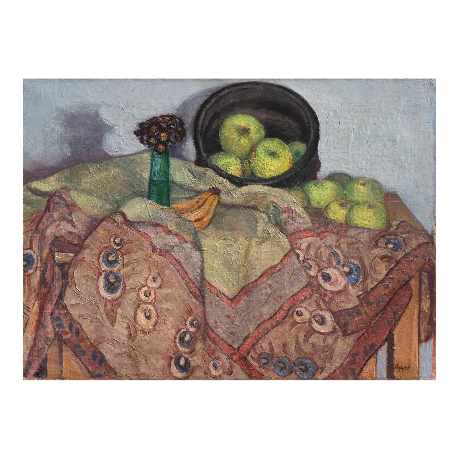 'Apples on a Peacock Tablecloth' by Knud Agger, Copenhagen Royal ...