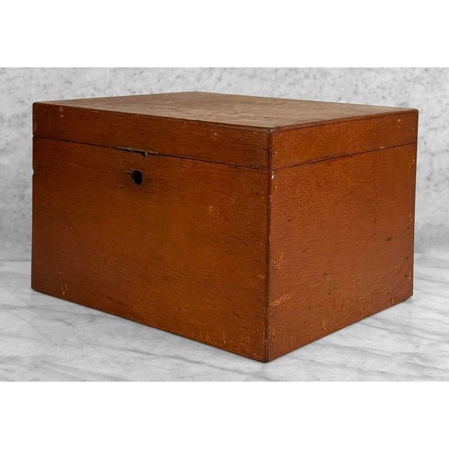 Antique Primitive Traditional Mahogany Storage Box | Chairish