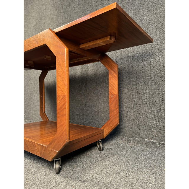 Mid-Century Modern Expanding Bar Cart | Chairish