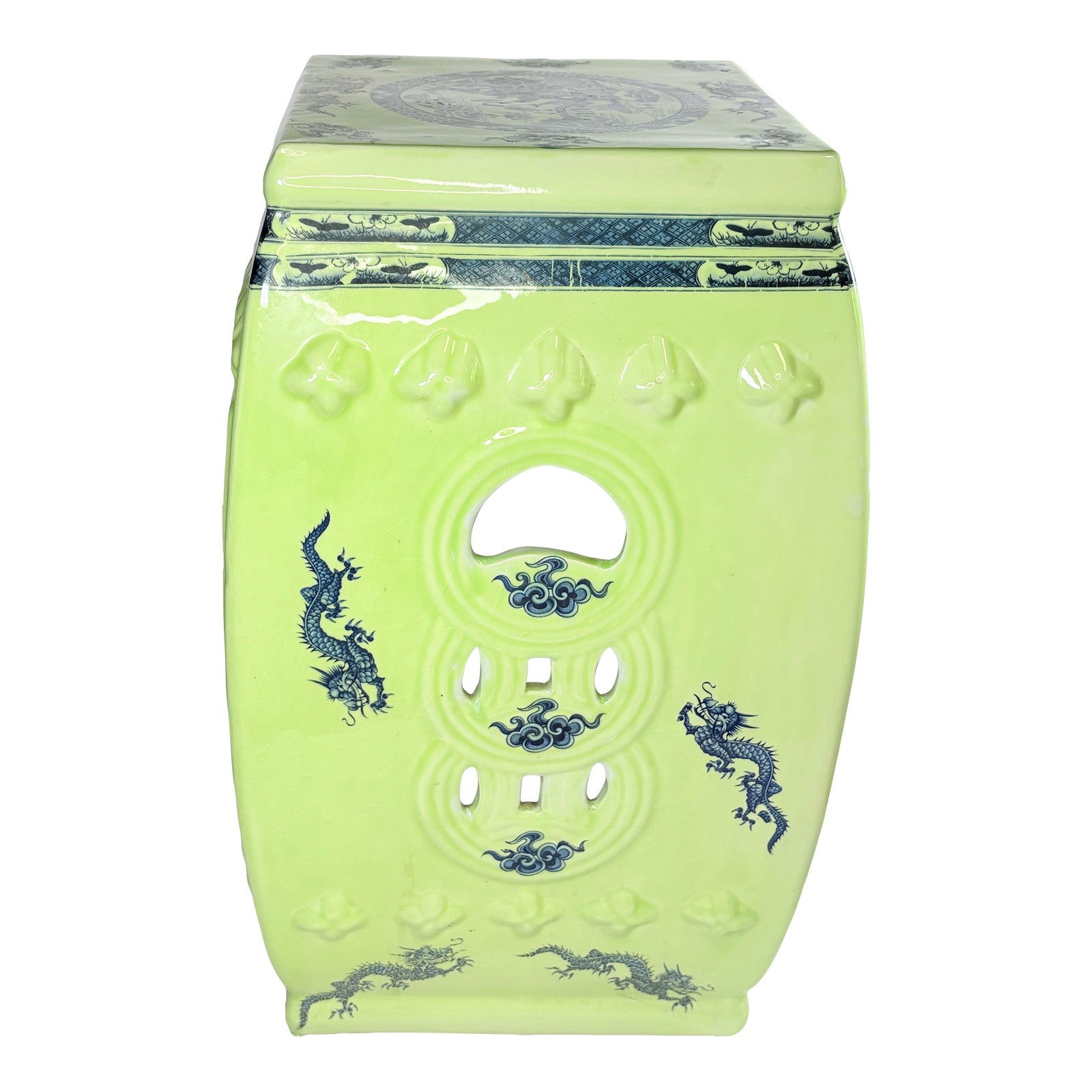 Late 20th Century Vintage Ceramic Garden Stool | Chairish