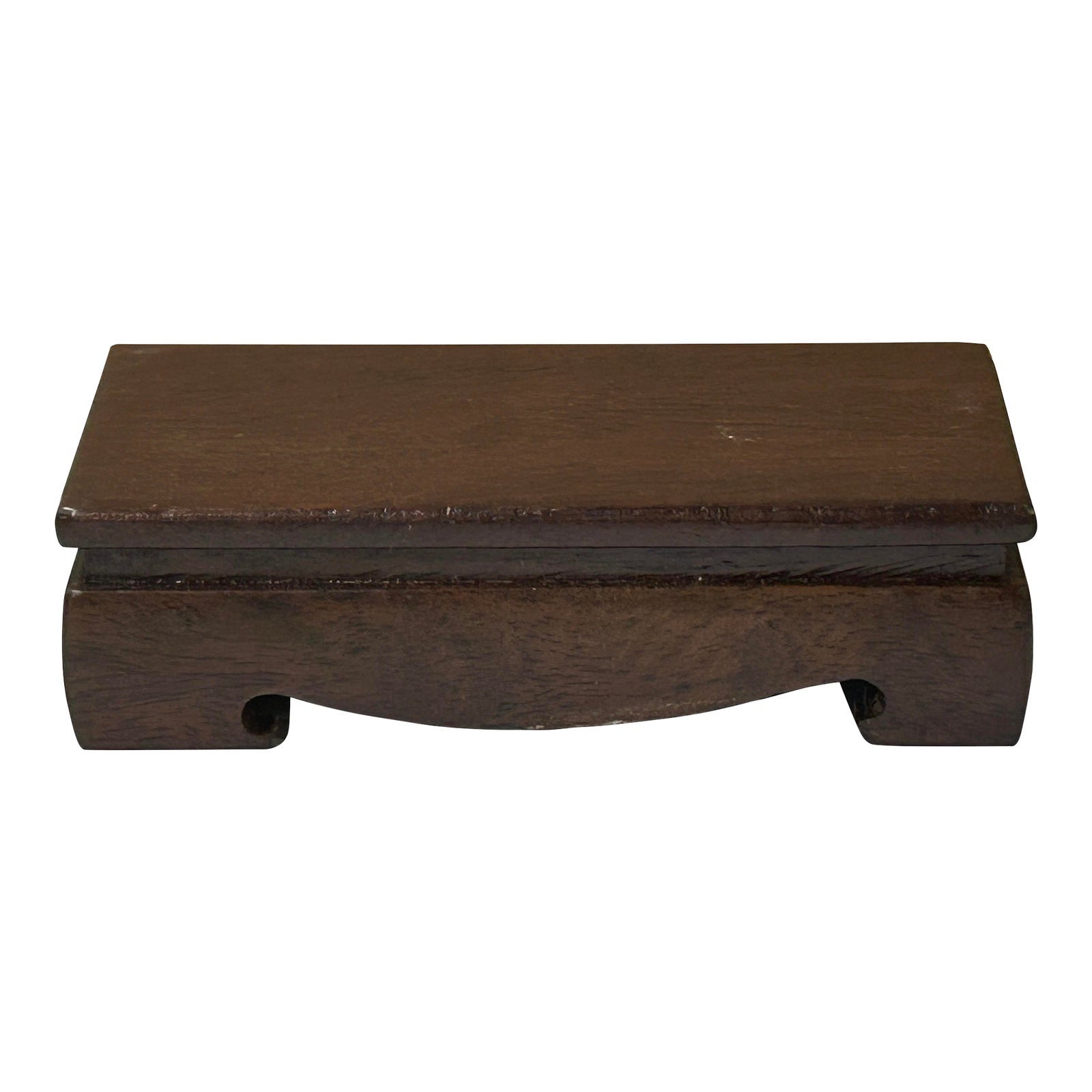 4" Simple Solid Brown Curve Apron Rectangular Display Stand Easel Riser ...