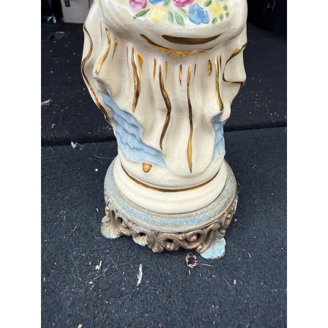 Antique 19th Century Staffordshire Eng. Figurine Scottish Lady on Metal ...