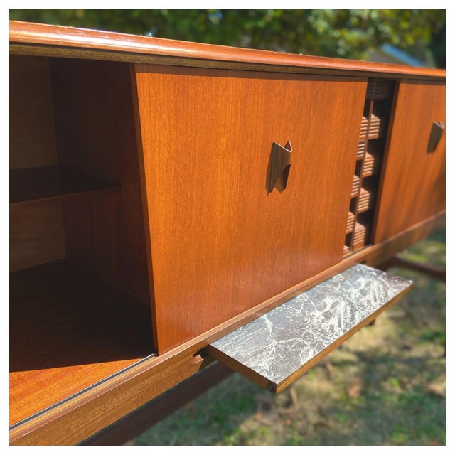 Elliotts of Newbury Highboy Credenza With Fold-Down Dining Table & 6 ...