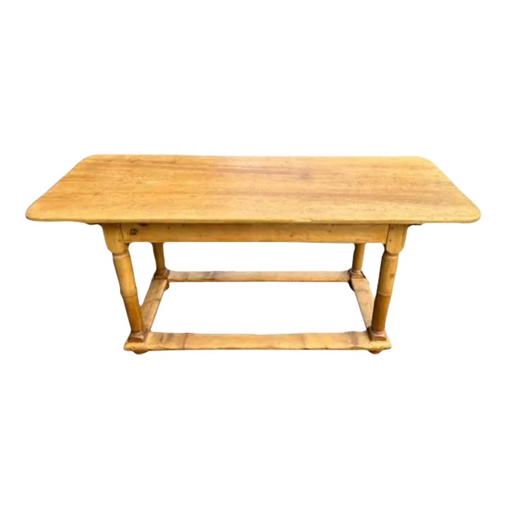 Late 19th Century Pine Stretcher Table | Chairish