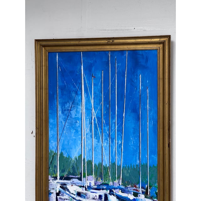 J. Stone Original Painting "Yacht Basin-Lisbon" | Chairish