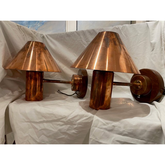 Pair of Ship's Copper Bunk Wall Lights, 1970's | Chairish