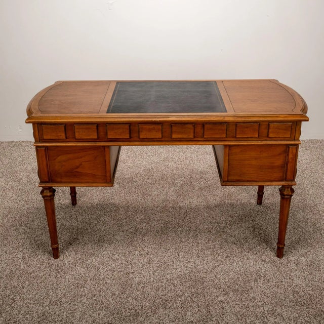 1970s Drexel Esperanto Spanish Revival Leather Top Writing Desk | Chairish