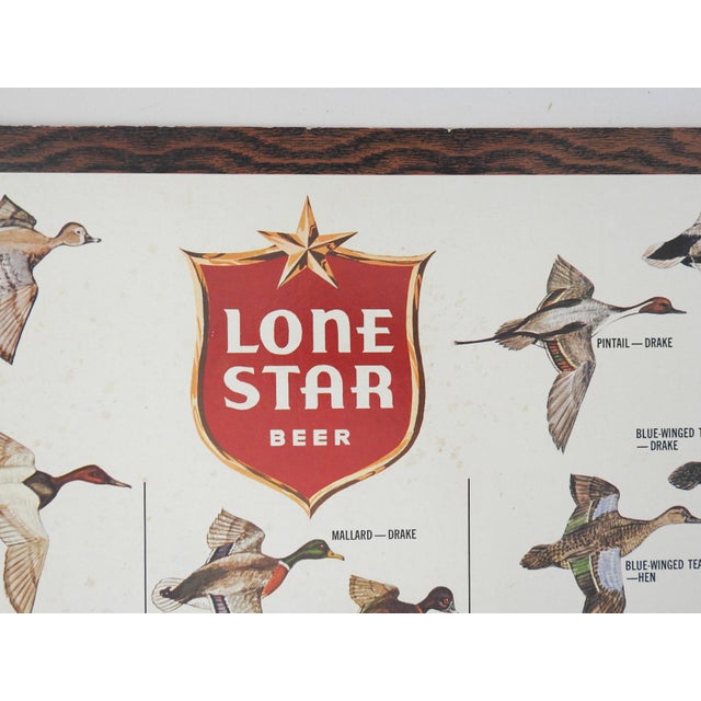 Vintage 1971 Lone Star Beer Cardboard Sign Poster Texas Duck Hunter’s ...