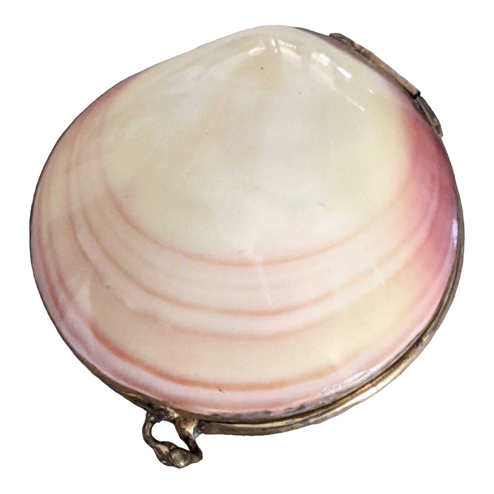 Mid Century Hand Crafted Clam Shell Trinket Box | Chairish