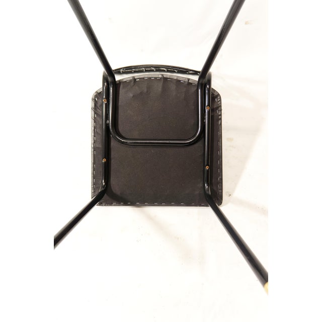 Mid Century Modern Black Metal Frame Kitchen Dining Chairs Set of 4 ...