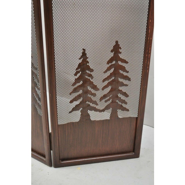 Moose Wilderness Log Cabin Rustic Iron Folding Fireplace Mantle Screen ...