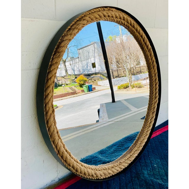 Organic Modern Round Rope Wall Mirror | Chairish