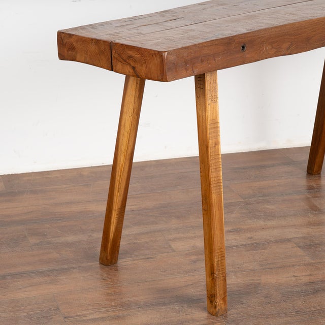 Rustic Plank Console Table With Peg Legs, Hungary Circa 1900's | Chairish