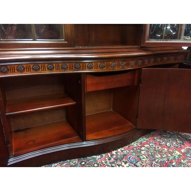 Federal Style China Cabinet, Bubble Glass Cabinet, Breakfront Two Piece ...