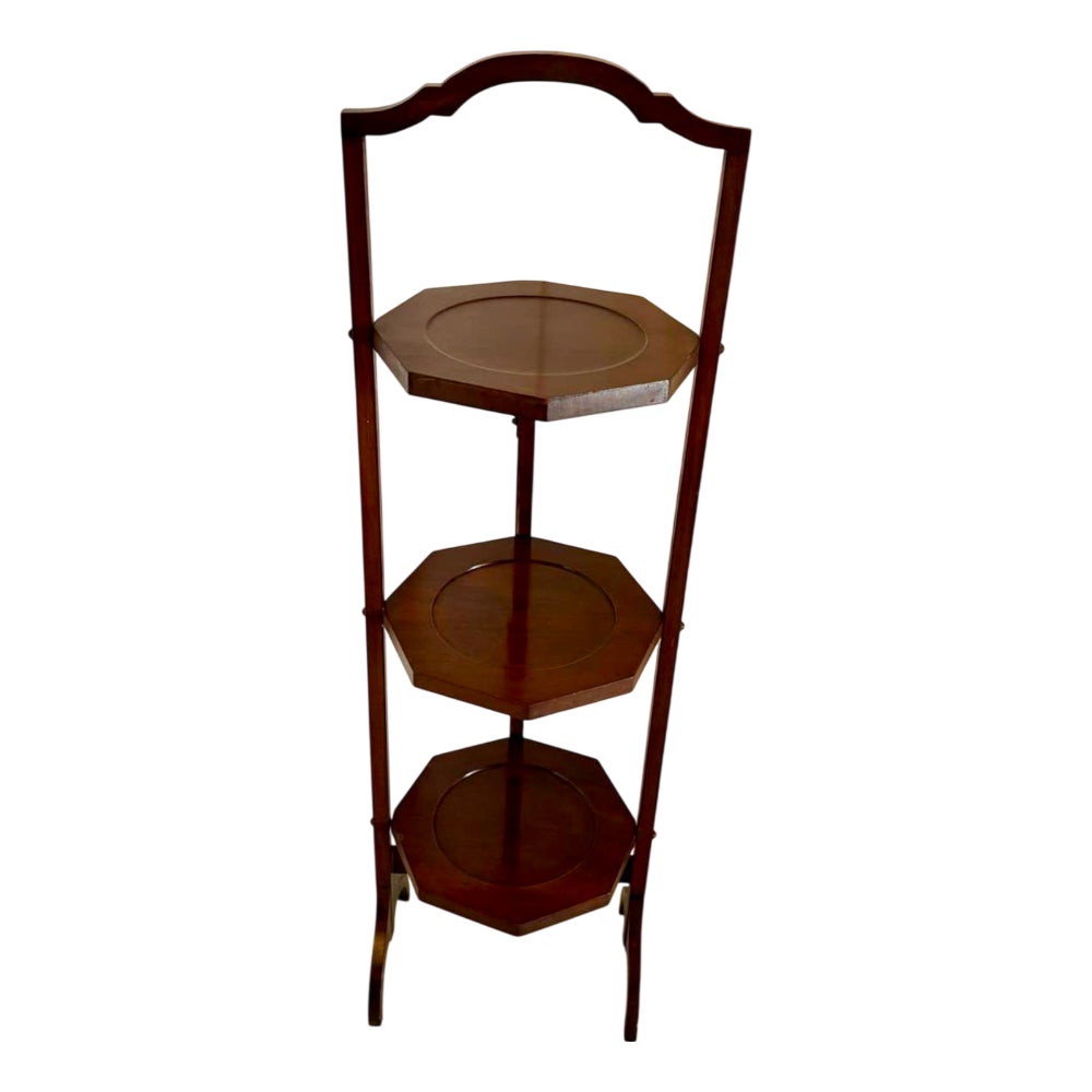 Antique Edwardian Mahogany Three-Tier Cake Stand, 1900s | Chairish