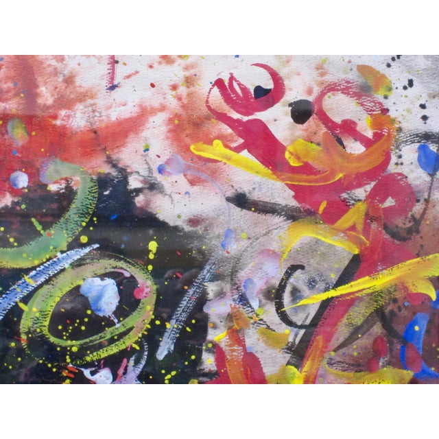 1970s Vintage Hendrik Grise Abstract Expressionist Celestial Explosion ...