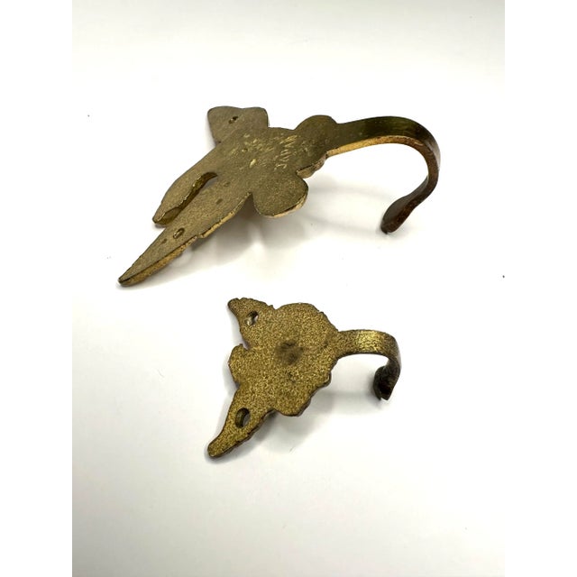 Late 20th Century Vintage American Classical Solid Brass Eagle Hooks, a Pair | Chairish