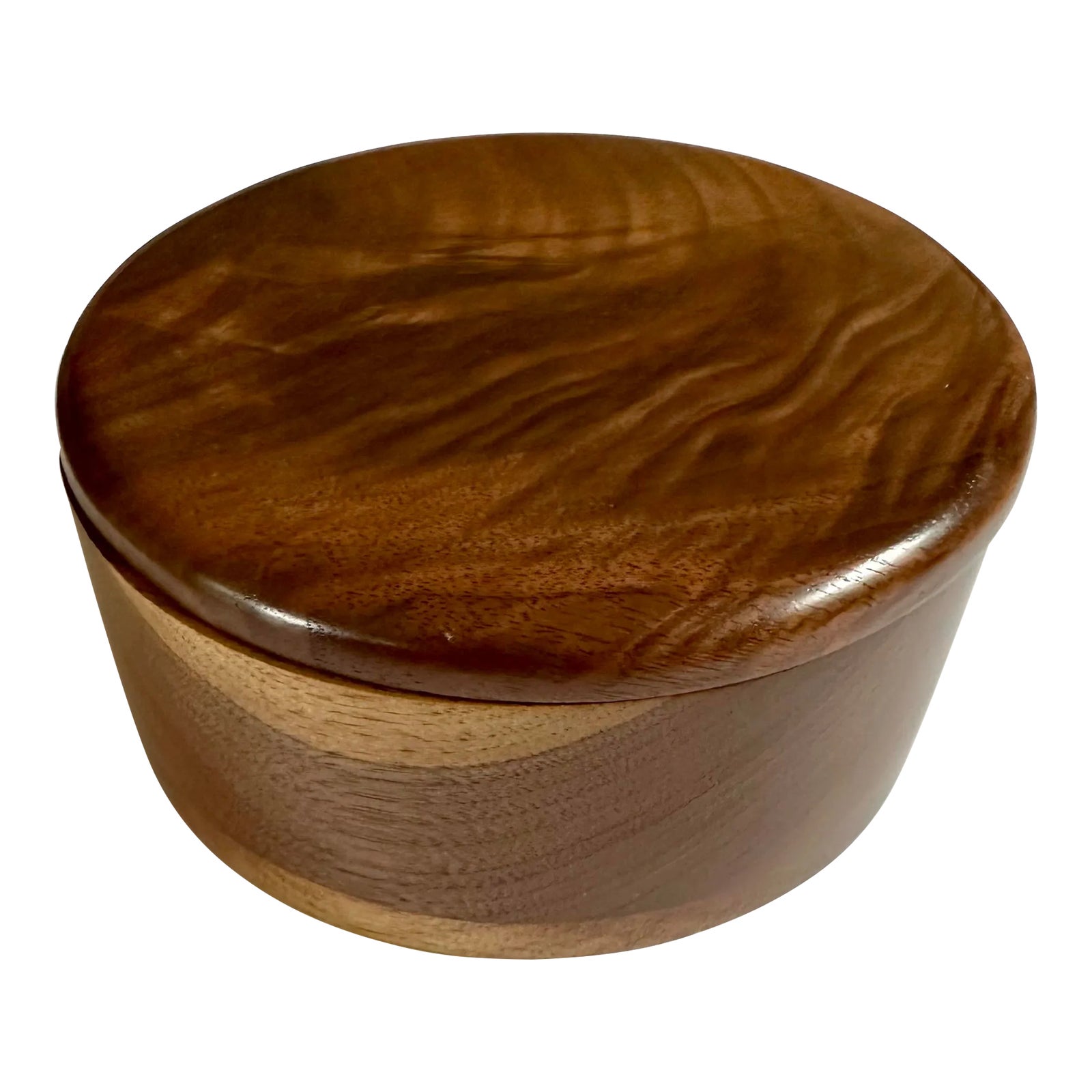 Handcrafted Hinged Round Box | Chairish