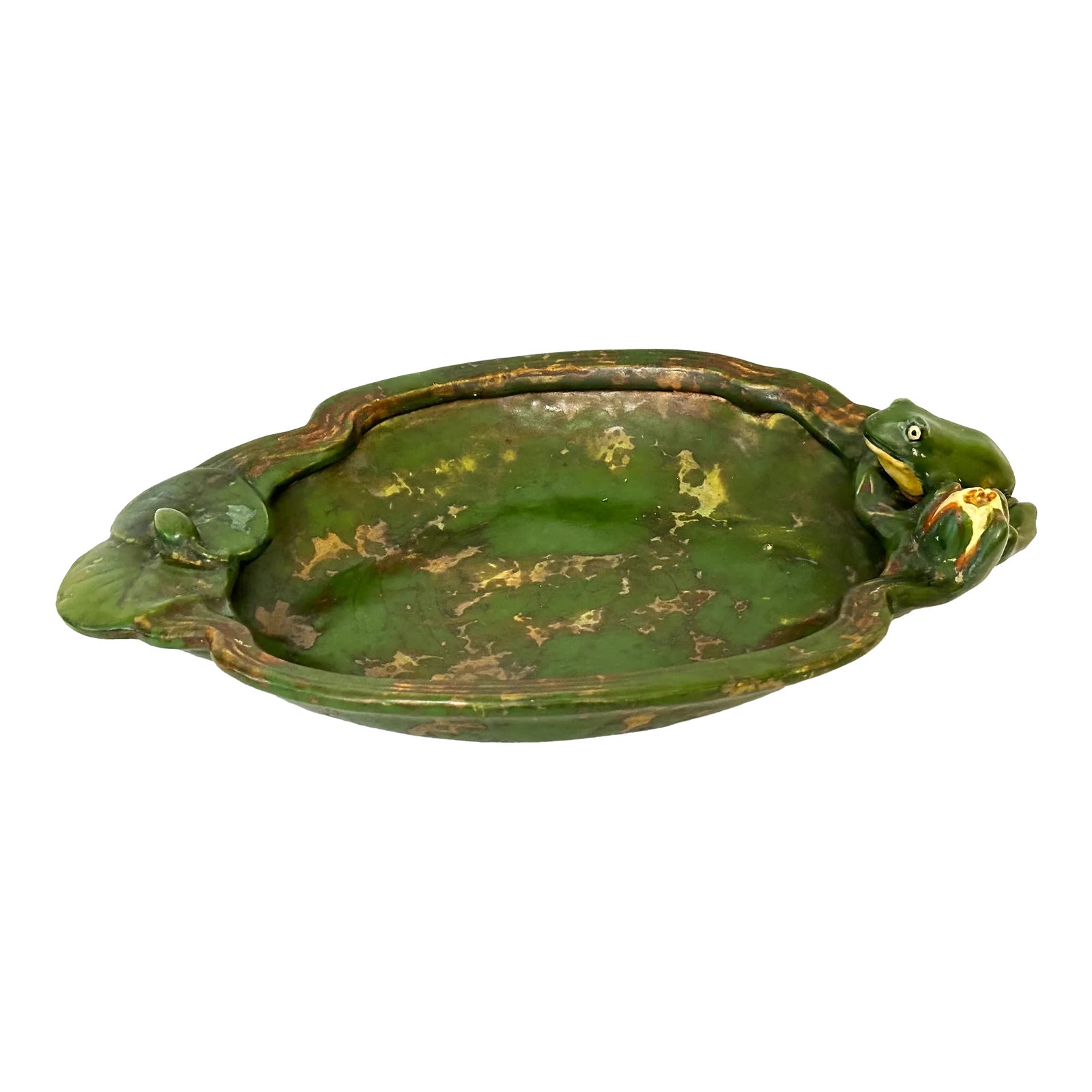 Weller Art Pottery 1920s Frog Pond Bowl – Coppertone Line | Chairish