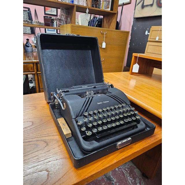 50s Mid Century Modern Smith Corona Silent Black Typewriter With Case ...
