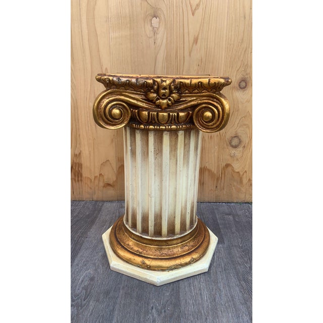 Mid 20th Century Vintage Gold Gilt Apollo Bust With Column Pedestal ...