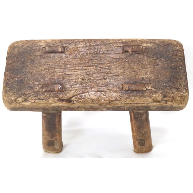 Small Antique American Hand Made Rustic Country Primitive Wood Milking ...