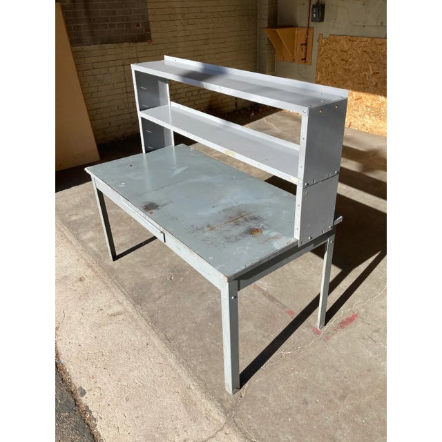 Industrial Steel Work Table Writing Desk by Lyon Metals | Chairish