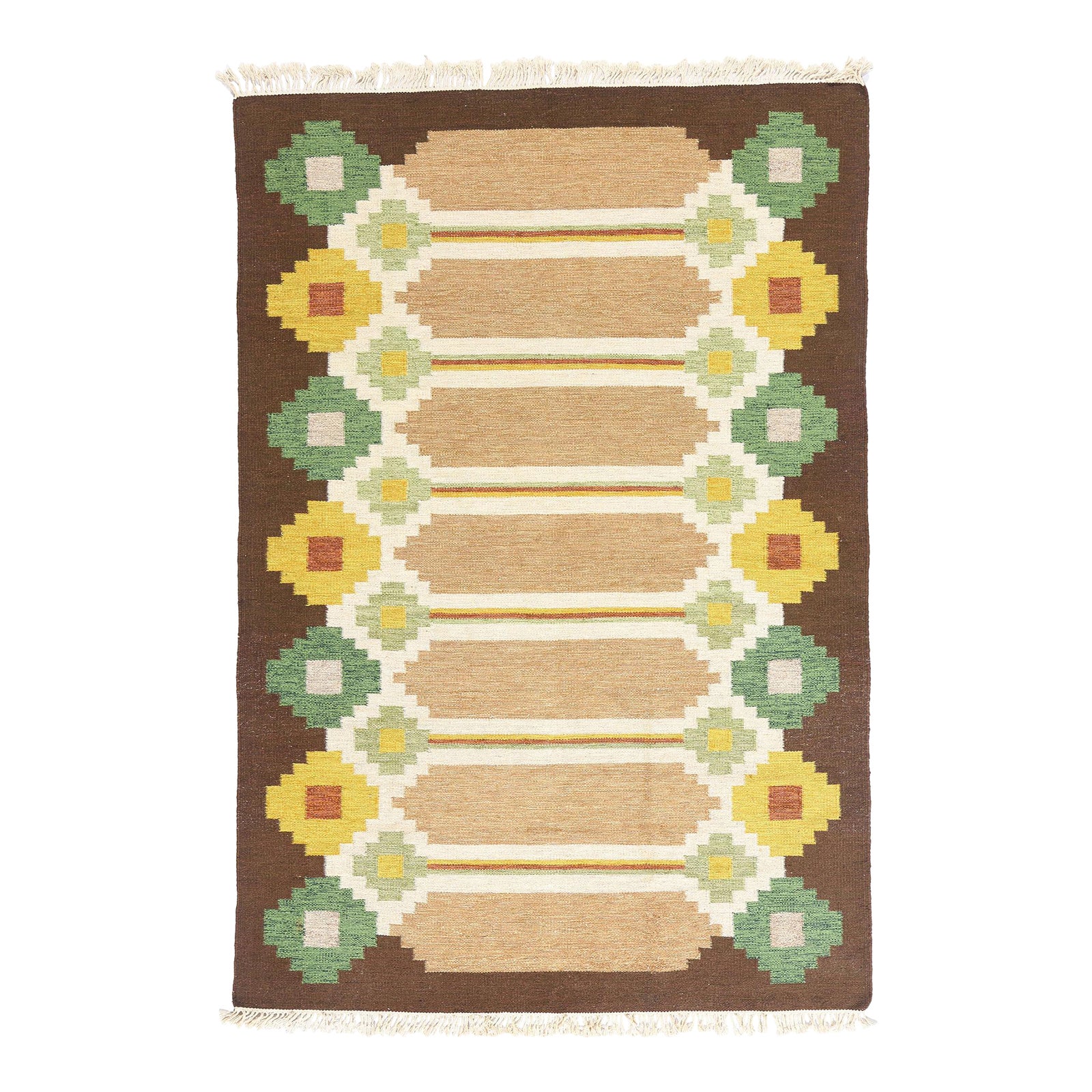 Vintage Swedish Rollakan Rug, 06'06 X 09'06 | Chairish