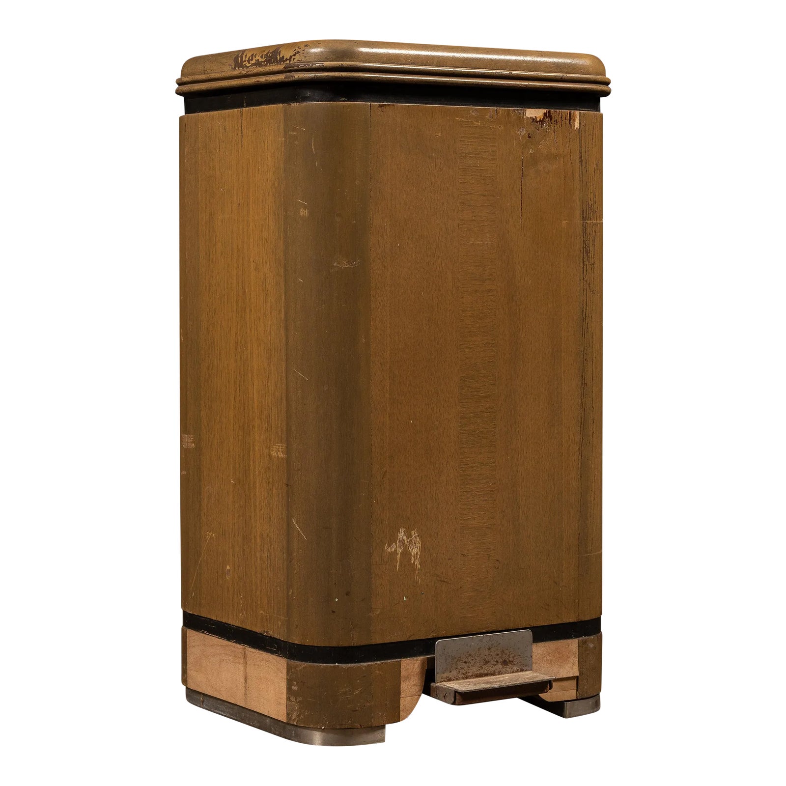 1930s Vintage Hamilton Wooden Waterfall Waste Bin | Chairish