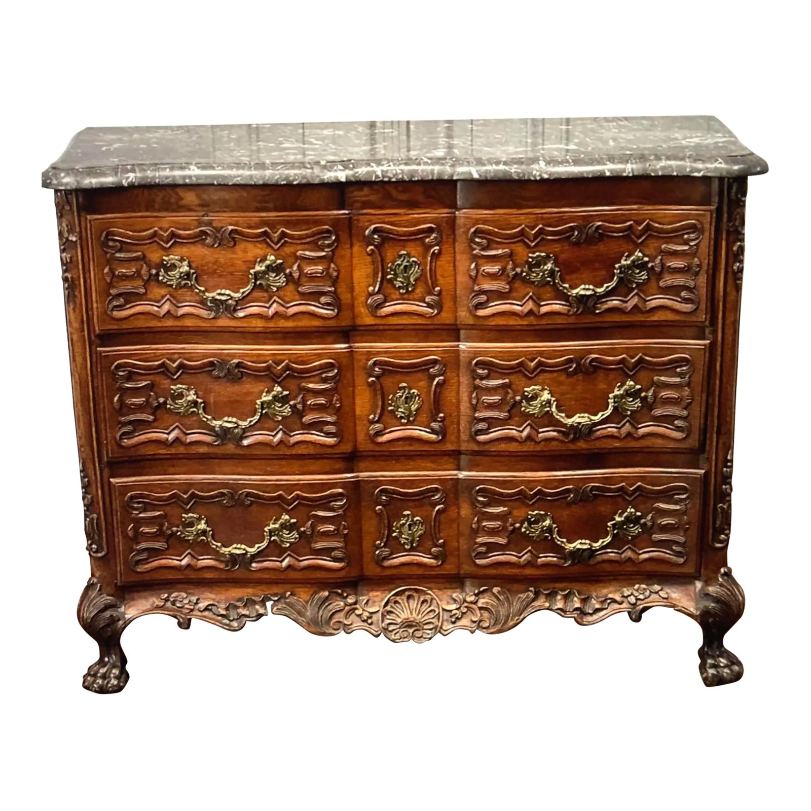 French Provincial Oak Commode | Chairish