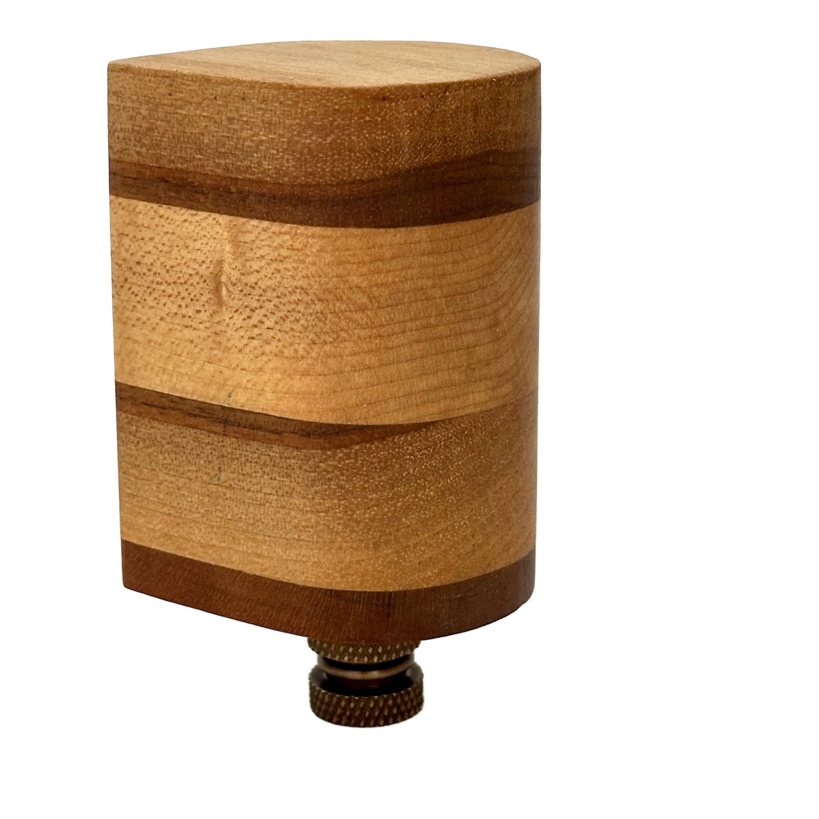 Layered Wood Lamp Finial on Bronze Hardware | Chairish